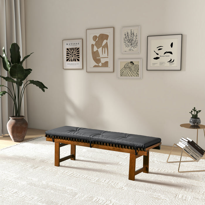 Evora Leather Bench