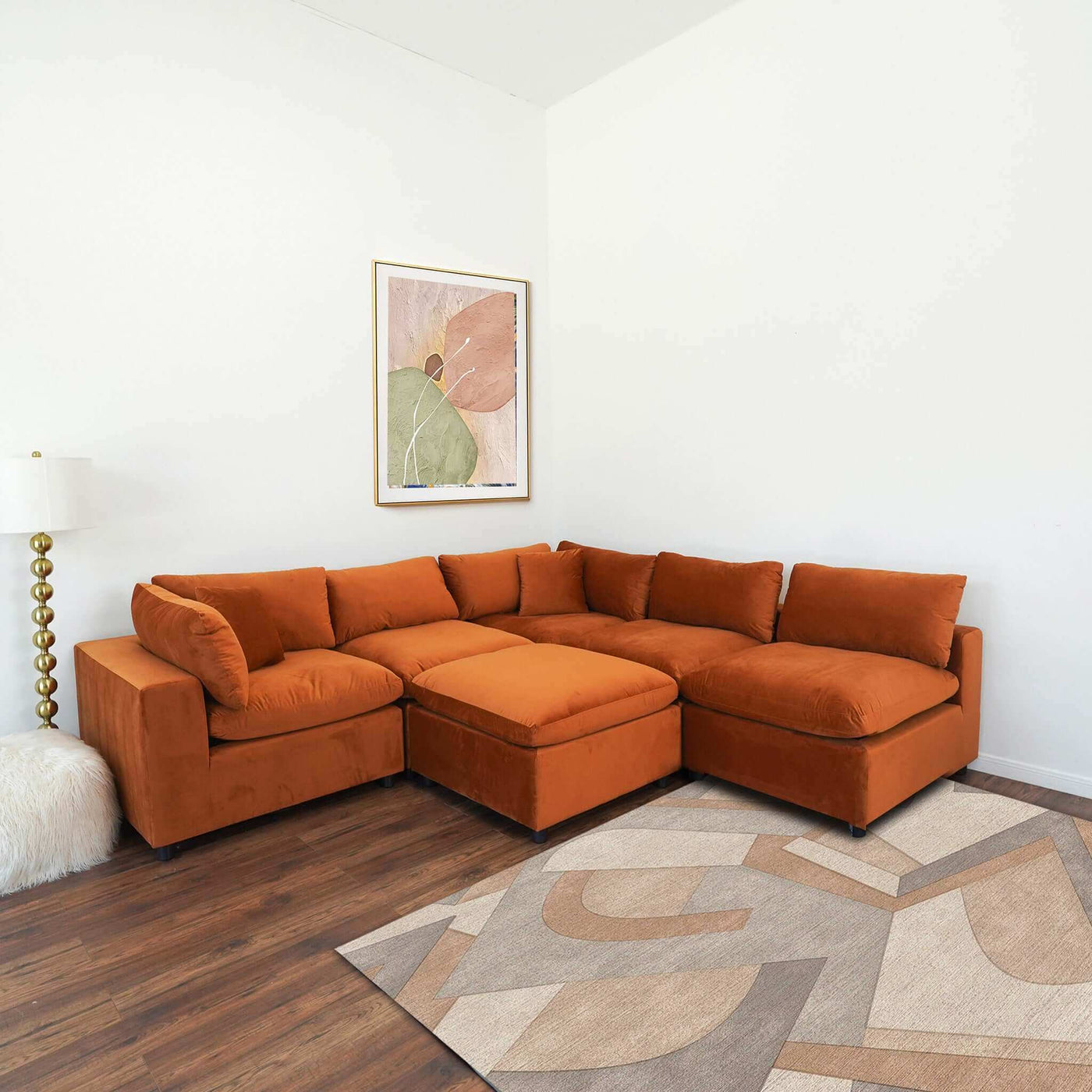 Avalon Modular Velvet Corner Sofa | New York Modern