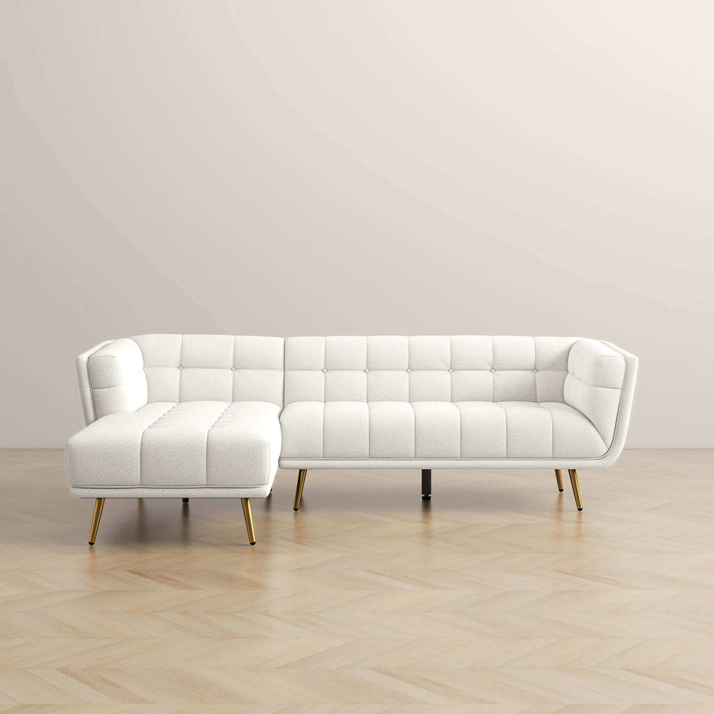 Hancock L Shape Cream Boucle Sectional Sofa