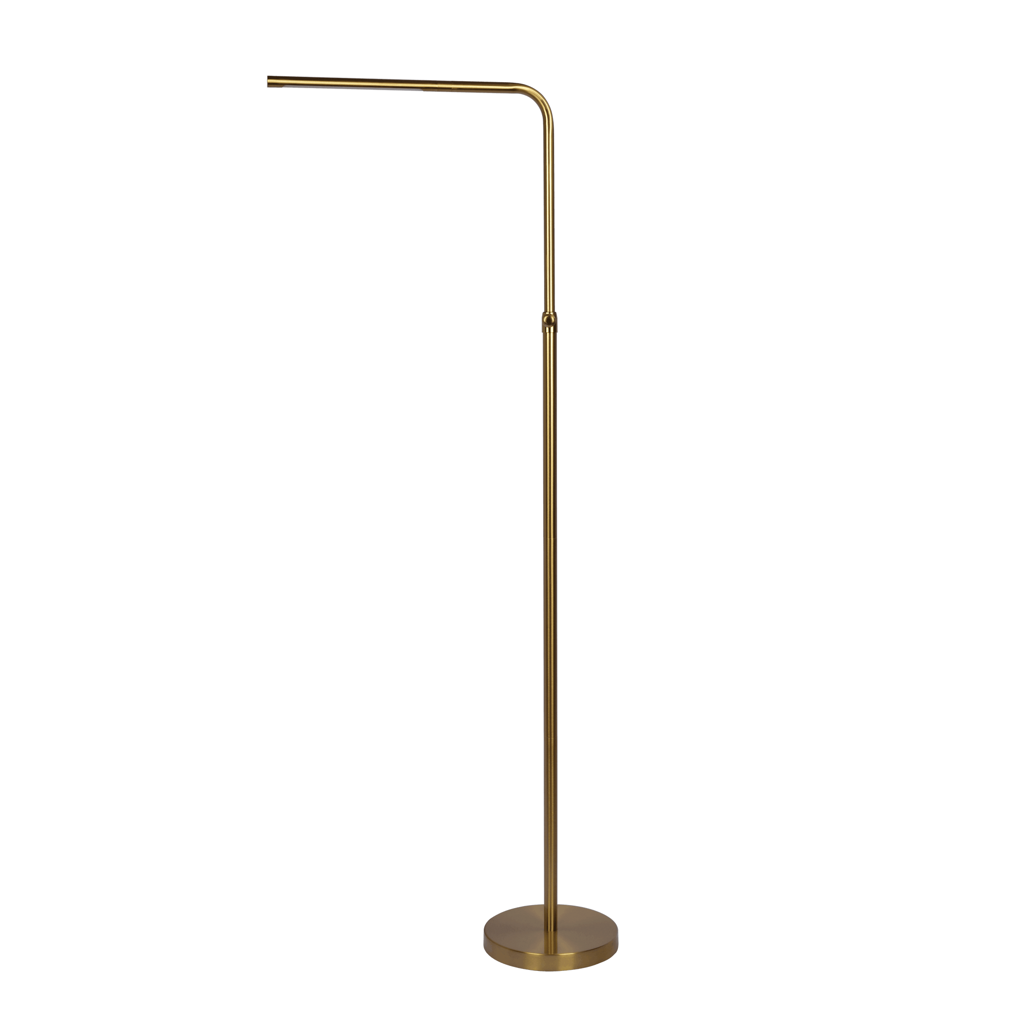 Wattson Brassed Gold Floor Lamp with On/Off Switch Adjustable Led Roun